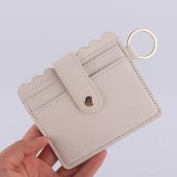 China Luxury PU Leather Business Card Holder with Keychain ID Credit Card Slots 11cm x 7.5cm for sale