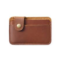 China First Layer Cowhide Simple and Practical Card Holder Small Wallet with Custom Logo for sale