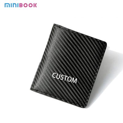 China Carbon Fiber PU Pocket Coin Purse Card Holder Business Wallet Bifold 10.5cm x 9cm for sale