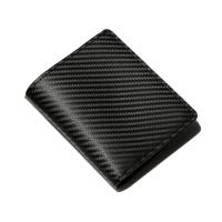 China Carbon Fiber PU Pocket Coin Purse Card Holder Business Wallet Bifold 10.5cm x 9cm for sale