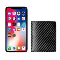 China Carbon Fiber PU Pocket Coin Purse Card Holder Business Wallet Bifold 10.5cm x 9cm for sale