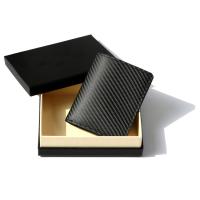 China Carbon Fiber PU Pocket Coin Purse Card Holder Business Wallet Bifold 10.5cm x 9cm for sale