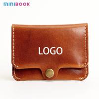 China Minibook Genuine Leather Slim Small Wallet Patent Leather Credit Card Holder 9.8x8cm for sale