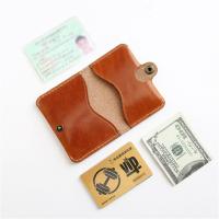 China Minibook Genuine Leather Slim Small Wallet Patent Leather Credit Card Holder 9.8x8cm for sale