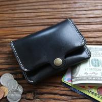 China Minibook Genuine Leather Slim Small Wallet Patent Leather Credit Card Holder 9.8x8cm for sale