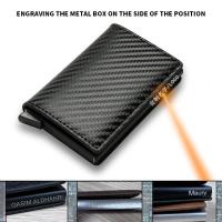 China Carbon Fiber Leather Credit Card Holder Wallet for Men 8 Card Slots RFID Blocking for sale