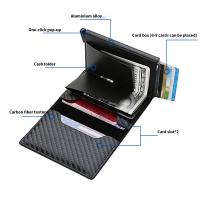 China Carbon Fiber Leather Credit Card Holder Wallet for Men 8 Card Slots RFID Blocking for sale