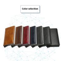 China Carbon Fiber Leather Credit Card Holder Wallet for Men 8 Card Slots RFID Blocking for sale