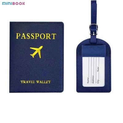 China PU Passport Cover and Luggage Tag Set for Travel Document Organization Custom Logo for sale
