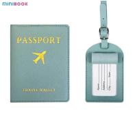 China PU Passport Cover and Luggage Tag Set for Travel Document Organization Custom Logo for sale