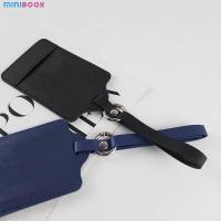 China Custom Real PU Leather Luggage Tag and Passport Holder Set Travel ID Address Tag 2 in 1 for sale