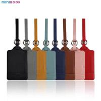 China Custom Real PU Leather Luggage Tag and Passport Holder Set Travel ID Address Tag 2 in 1 for sale
