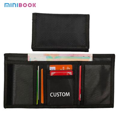 China Oxford Nylon Short Trifold Mens Zip Around Wallet with Coin Pocket for Travel for sale
