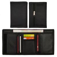 China Oxford Nylon Short Trifold Mens Zip Around Wallet with Coin Pocket for Travel for sale