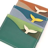 China Customizable Small Slim Leather Cardholder with RFID-Blocking Real Leather ID Holder for sale