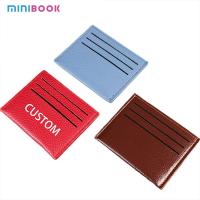 China Custom Logo Pebbled Leather Credit Card Holder Low MOQ Mix Models 10.5x7.5cm for sale