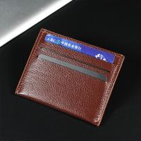 China Custom Logo Pebbled Leather Credit Card Holder Low MOQ Mix Models 10.5x7.5cm for sale