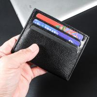 China Custom Logo Pebbled Leather Credit Card Holder Low MOQ Mix Models 10.5x7.5cm for sale