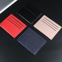 China Custom Logo Pebbled Leather Credit Card Holder Low MOQ Mix Models 10.5x7.5cm for sale