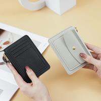 China Personalized PU Leather Card Holder Wallet for Women with Metal Bead Custom Logo 12cm x 9cm for sale