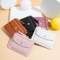 China Personalized PU Leather Card Holder Wallet for Women with Metal Bead Custom Logo 12cm x 9cm for sale