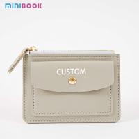 China Personalized PU Leather Card Holder Wallet for Women with Metal Bead Custom Logo 12cm x 9cm for sale