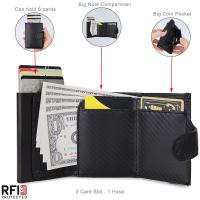 China Microfiber Synthetic Leather RFID Blocking Card Holder Wallet for Business Travel for sale