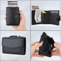 China Microfiber Synthetic Leather RFID Blocking Card Holder Wallet for Business Travel for sale
