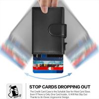 China Microfiber Synthetic Leather RFID Blocking Card Holder Wallet for Business Travel for sale
