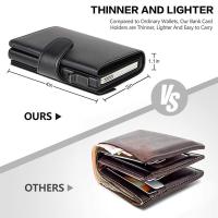 China Microfiber Synthetic Leather RFID Blocking Card Holder Wallet for Business Travel for sale