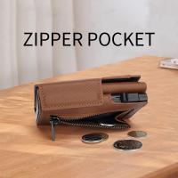 China Men's Leather Pop Up Wallet with RFID Blocking Magnetic Closure 8 Card Slots for sale