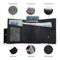 China Men's Leather Pop Up Wallet with RFID Blocking Magnetic Closure 8 Card Slots for sale
