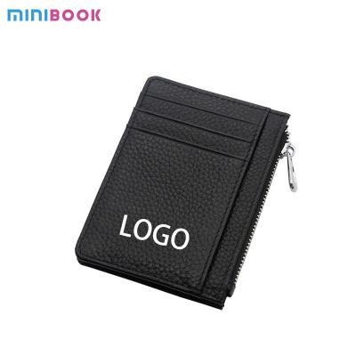 China Custom Logo Saffiano Leather Card Holder Slim Credit Card Wallet for Women 11.2cm x 8.5cm for sale