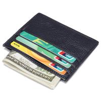 China Custom Logo Slim PU Leather Card Holder Wallet Low MOQ Mix Models 10x8x0.5cm for sale