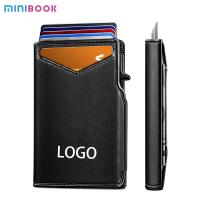 China Minimalist PU Leather Credit Card Holder Wallet with Pop Up Function 9.6x7.1x2.3cm for sale