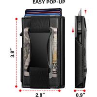 China Minimalist PU Leather Credit Card Holder Wallet with Pop Up Function 9.6x7.1x2.3cm for sale