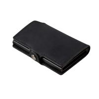 China Vintage RFID Blocking Steel Wallet with Retractable ID Card Holder 9.6x6.5x1.3cm for sale