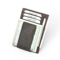 China Genuine Leather Slim Card Holder with RFID Blocking Strong Magnet 11.5x8x0.7cm for sale