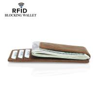 China Genuine Leather Slim Card Holder with RFID Blocking Strong Magnet 11.5x8x0.7cm for sale