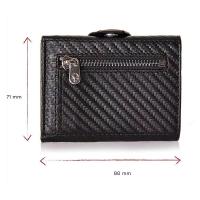 China PU Custom Trifold Leather Wallet RFID Blocking Men's Card Holder Business Credit Carbon Fiber Wallet 9cm for sale
