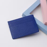 China Genuine Leather Slim Embossed Credit Card Holder Wallet with UV Print Monogrammed Custom Logo for sale