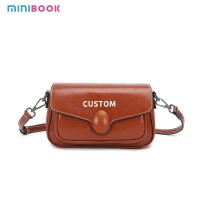 China Custom Logo Small Square Crossbody Cowhide Bag for Women Daily Use 20cm x 15cm for sale