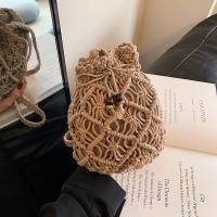 China Handmade Macrame Shoulder Bag Cotton Rope Woven Crochet Tote 30x25cm for sale