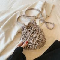 China Handmade Macrame Shoulder Bag Cotton Rope Woven Crochet Tote 30x25cm for sale