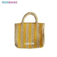 China Custom Logo Square Paper Rope Raffia Straw Tote Shoulder Handbag Polyester Bag 2024 for sale
