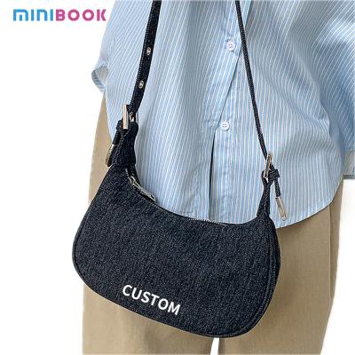 China Vintage Denim Crossbody Handbag for Women Cute Casual Shoulder Bag 30cm for sale