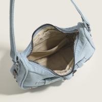 China Customized Denim Jean Rivets Tote Bag with Polyester Lining for Women 35x40cm for sale