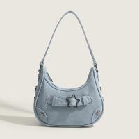 China Customized Denim Jean Rivets Tote Bag with Polyester Lining for Women 35x40cm for sale