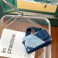 China Girls Casual Mini Shoulder Bag Patchwork Denim Zipper Closure 20cm for sale