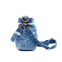 China Denim Shoulder Bag Vintage Zipper Jean Pants Design Belt Tie Purse for Women 30x20cm for sale